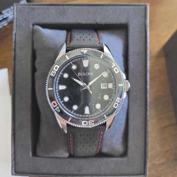 Bulova | Accessories | Bulova Corporate Collection Mens Leather Strap ...